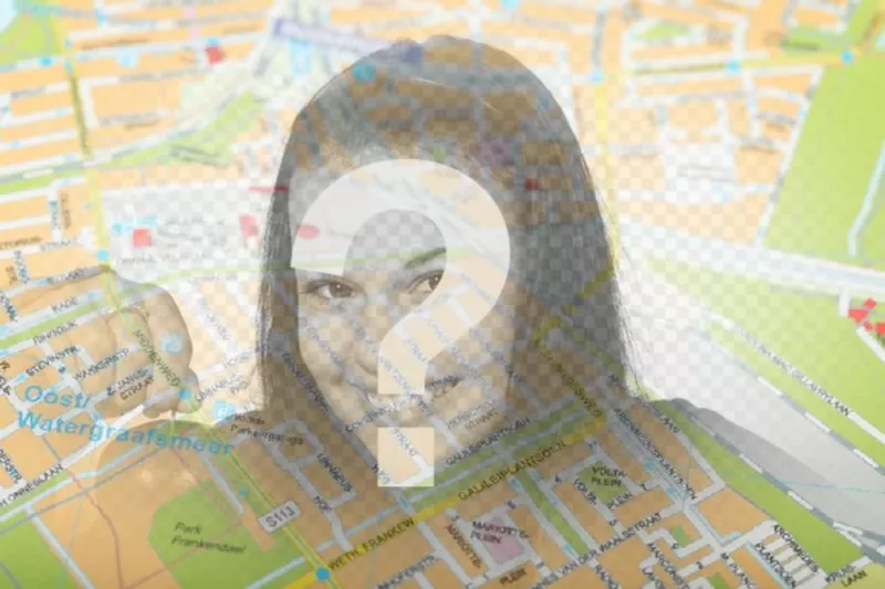 Photo Filter to put a street map on your photo and customize with text