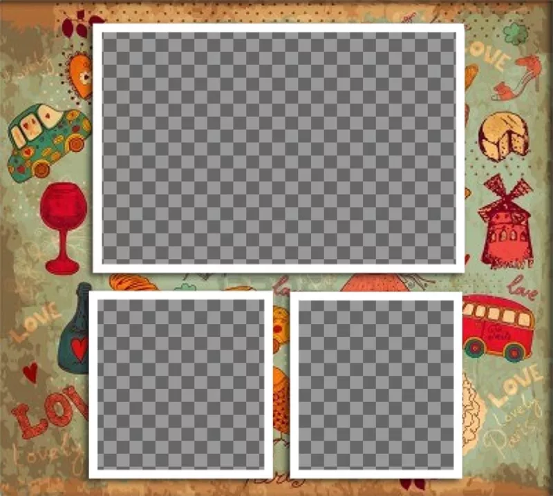 Frames to join three photos - Photofunny