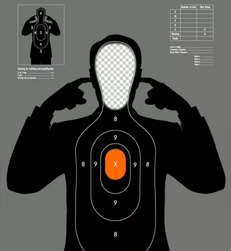 Photomontage of a dummy target practice to add your face