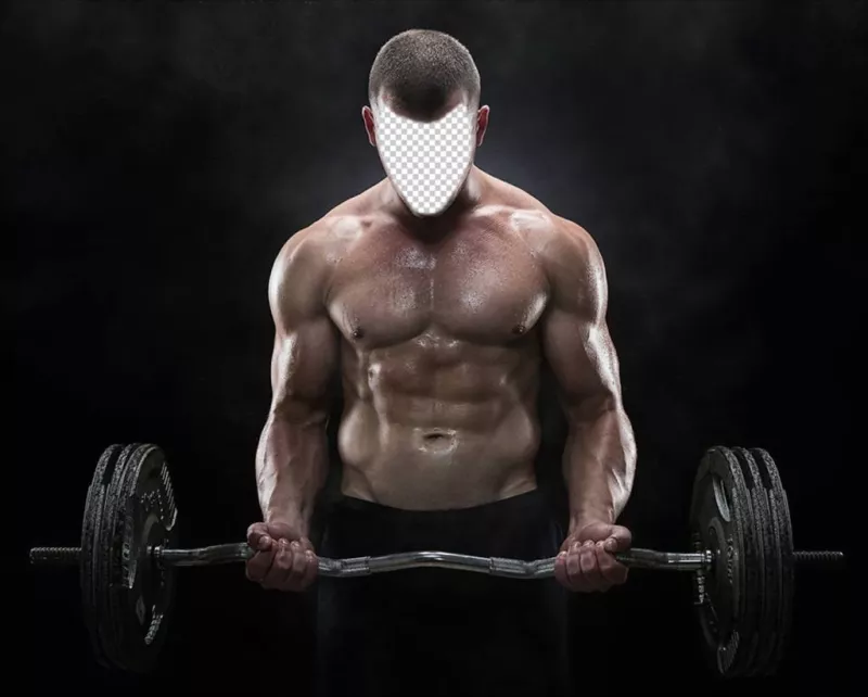 Photomontage of a muscular man with your face