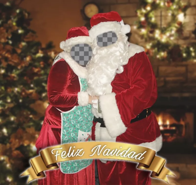Photo montage of Santa Claus costume for Christmas