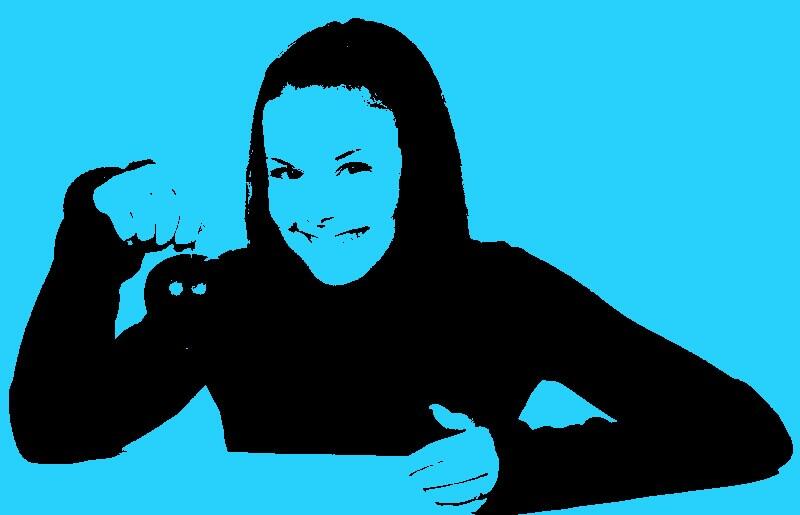 Mounting Pop Art style photos with blue background. Perfect for your ...