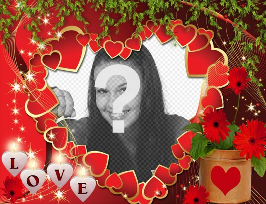 Add online romantic frames for your photos - Photofunny