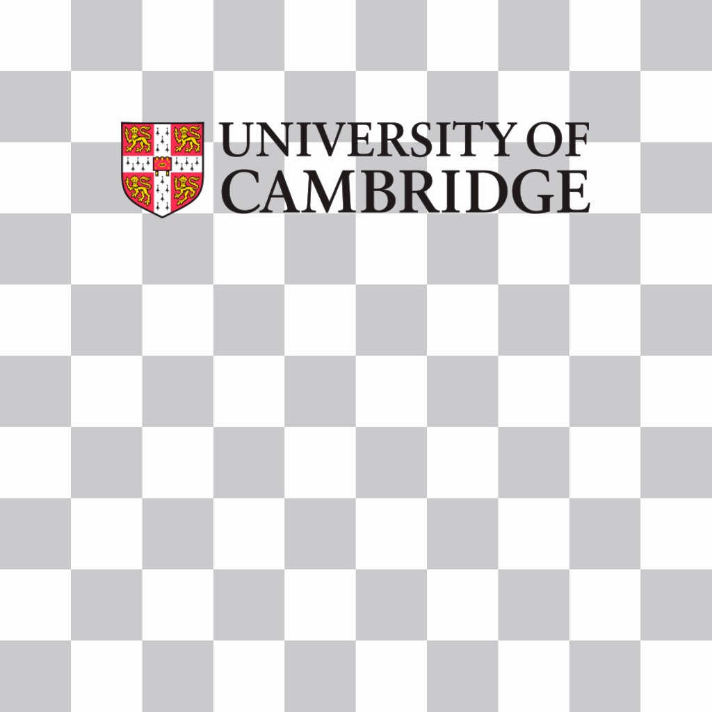 Sticker with the logo of the University of Cambridge