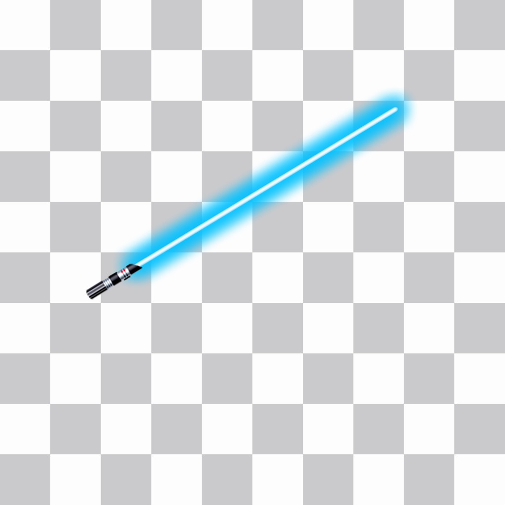 Sticker of a blue lightsaber of a Jedi