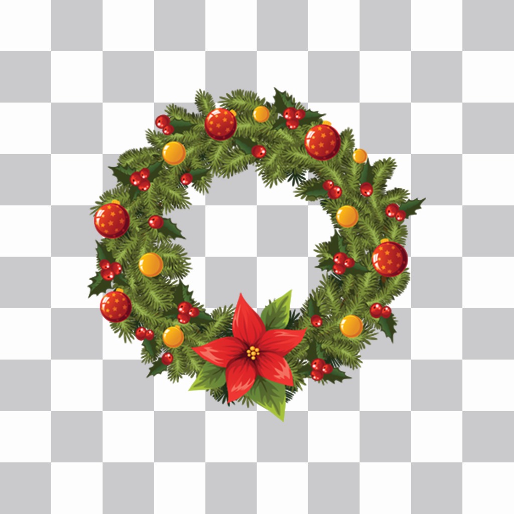 Sticker of circular Christmas garland for your photos