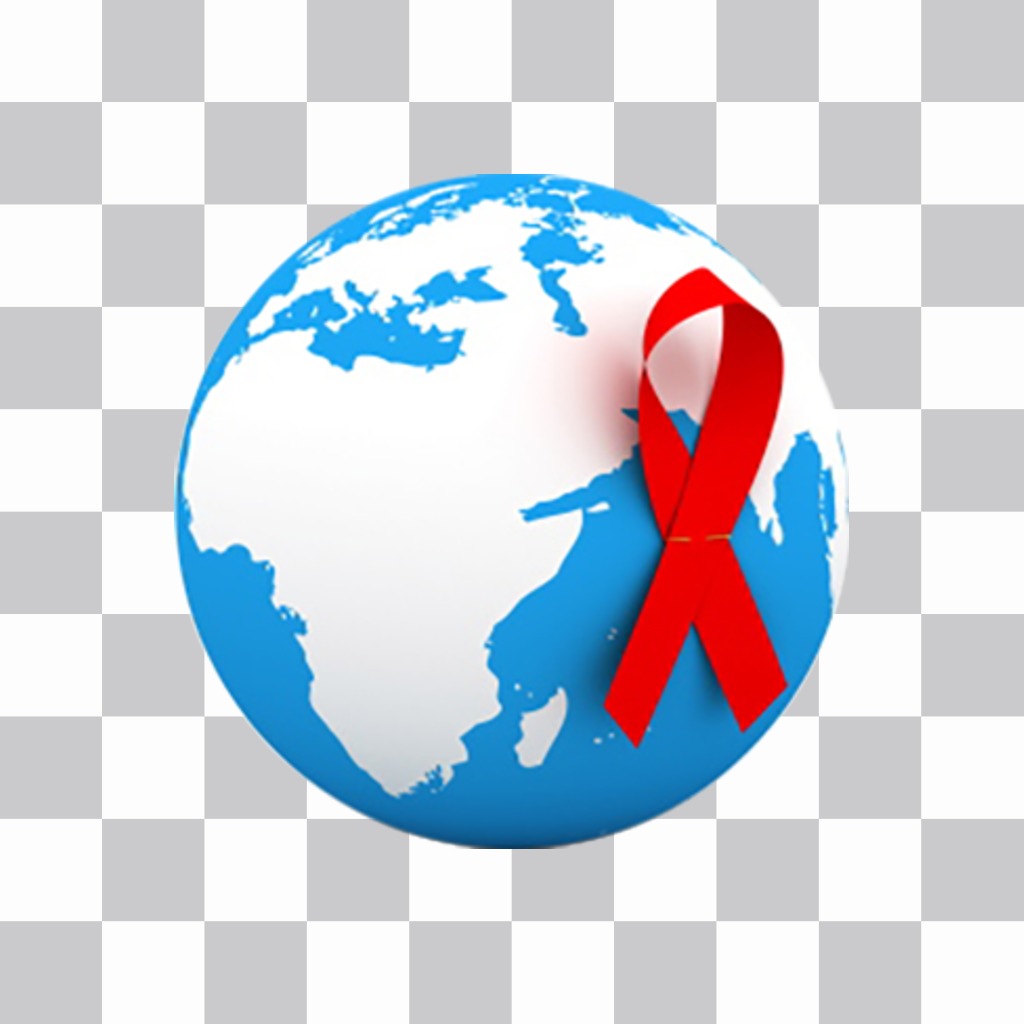 Red ribbon against AIDS to put in your photo online